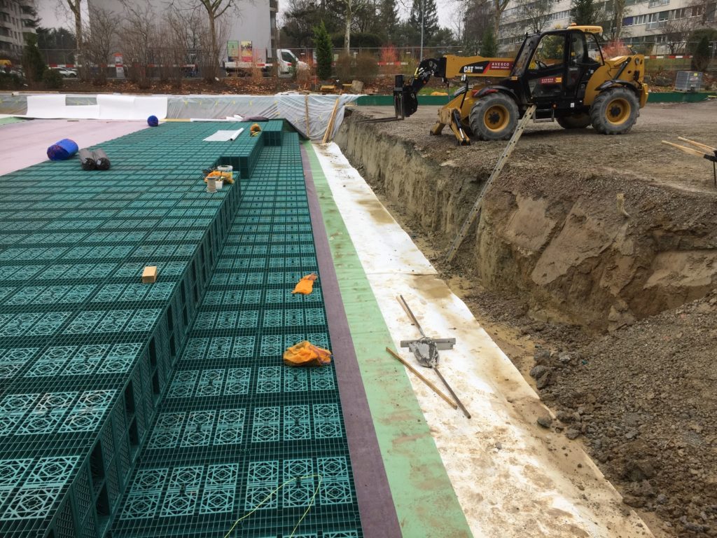 Bassin de rétention 2000 m3 Lancy - Canplast - Gestion des eaux